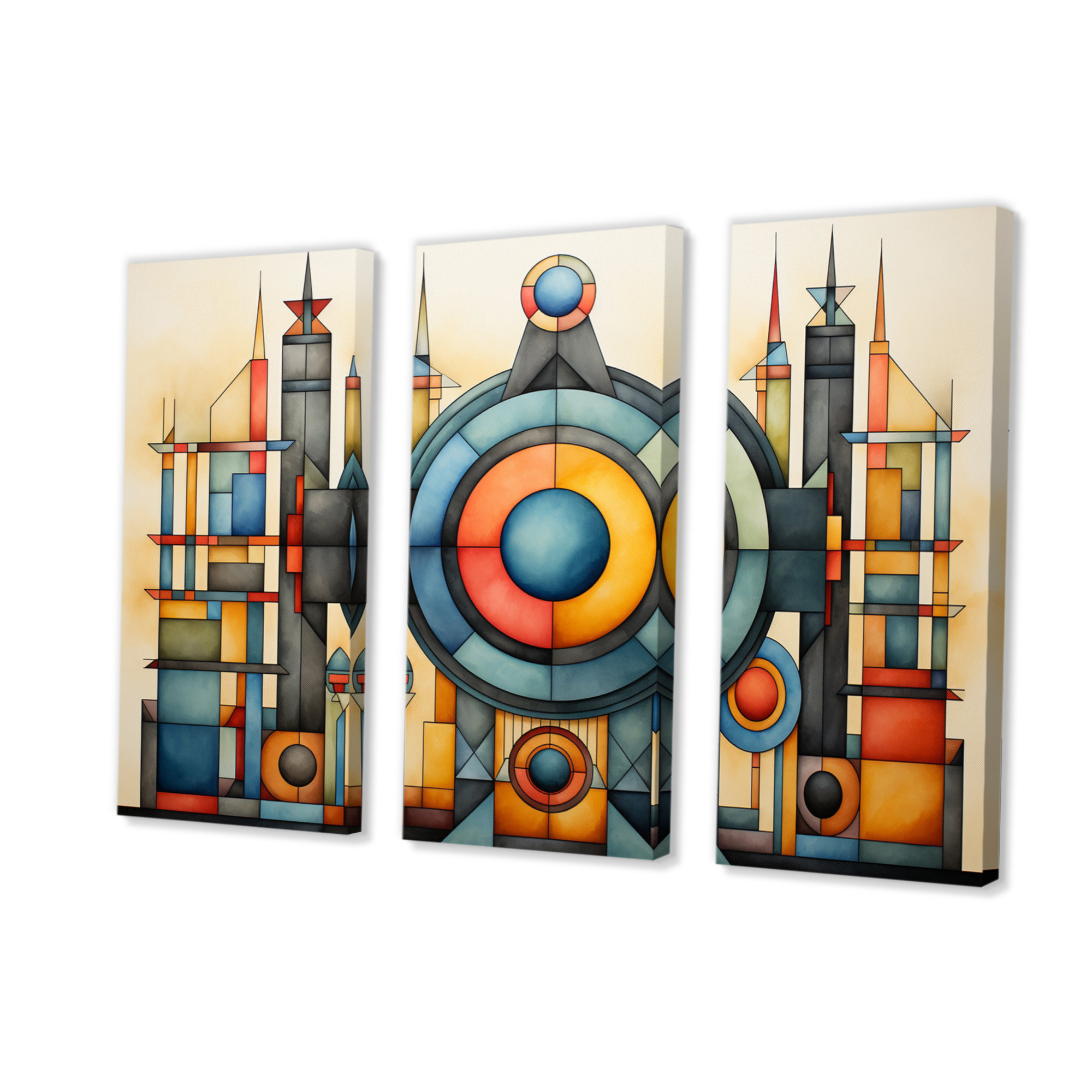 Winston Porter African Ndebele Patterns On Canvas 3 Pieces Print | Wayfair