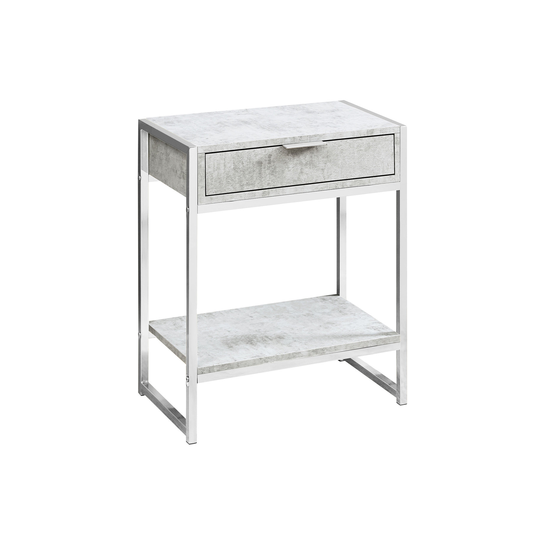 Latitude Run® Grey Accent Table With Plentiful Storage Drawer And Open ...