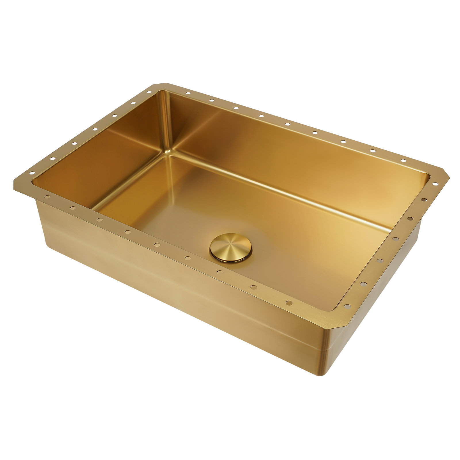 OUKANING Stainless Steel Rectangular Bathroom Sink with Overflow | Wayfair