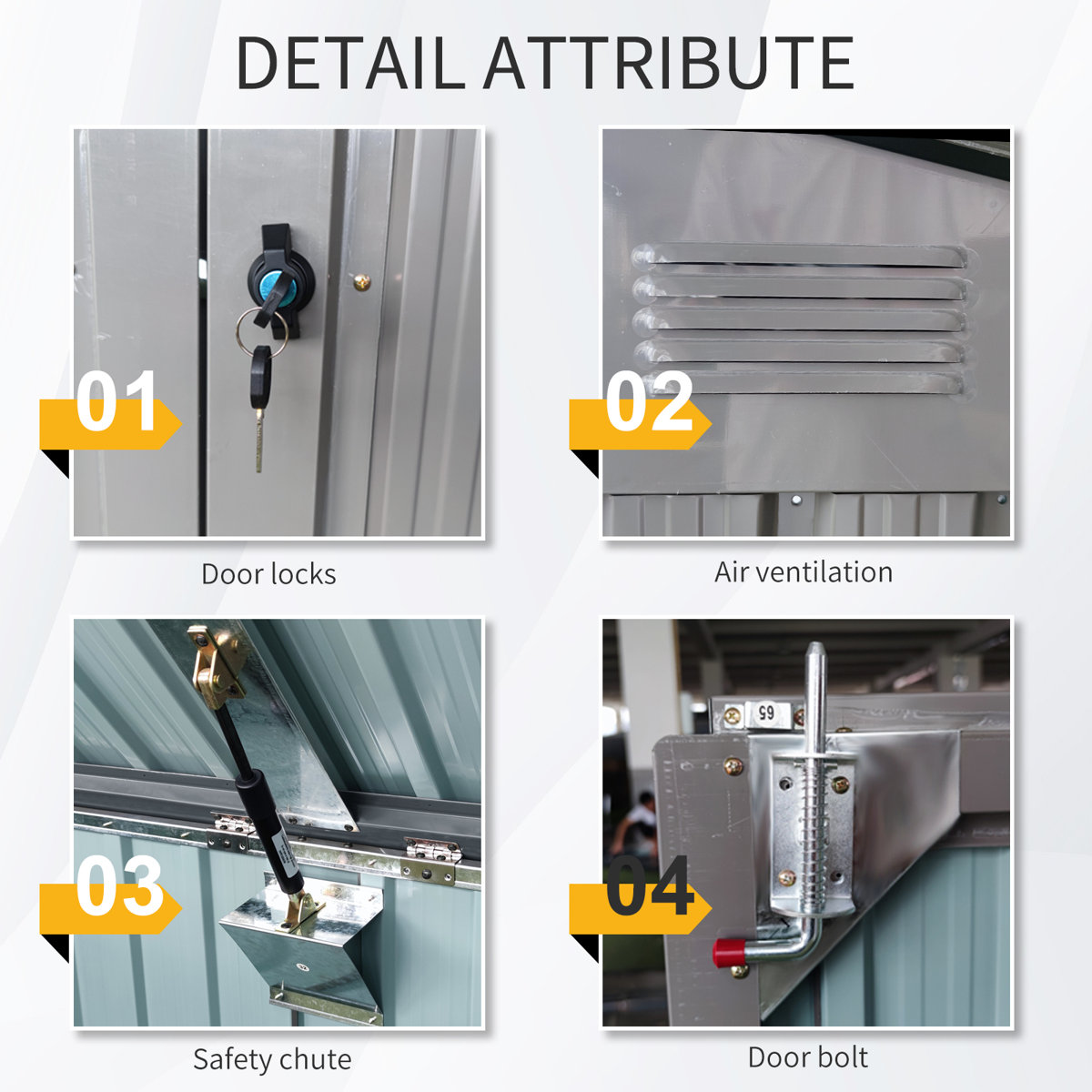 HOA.WWC Metal Outdoor Garbage Bin Shed For 2 Trash Cans With Sloped ...