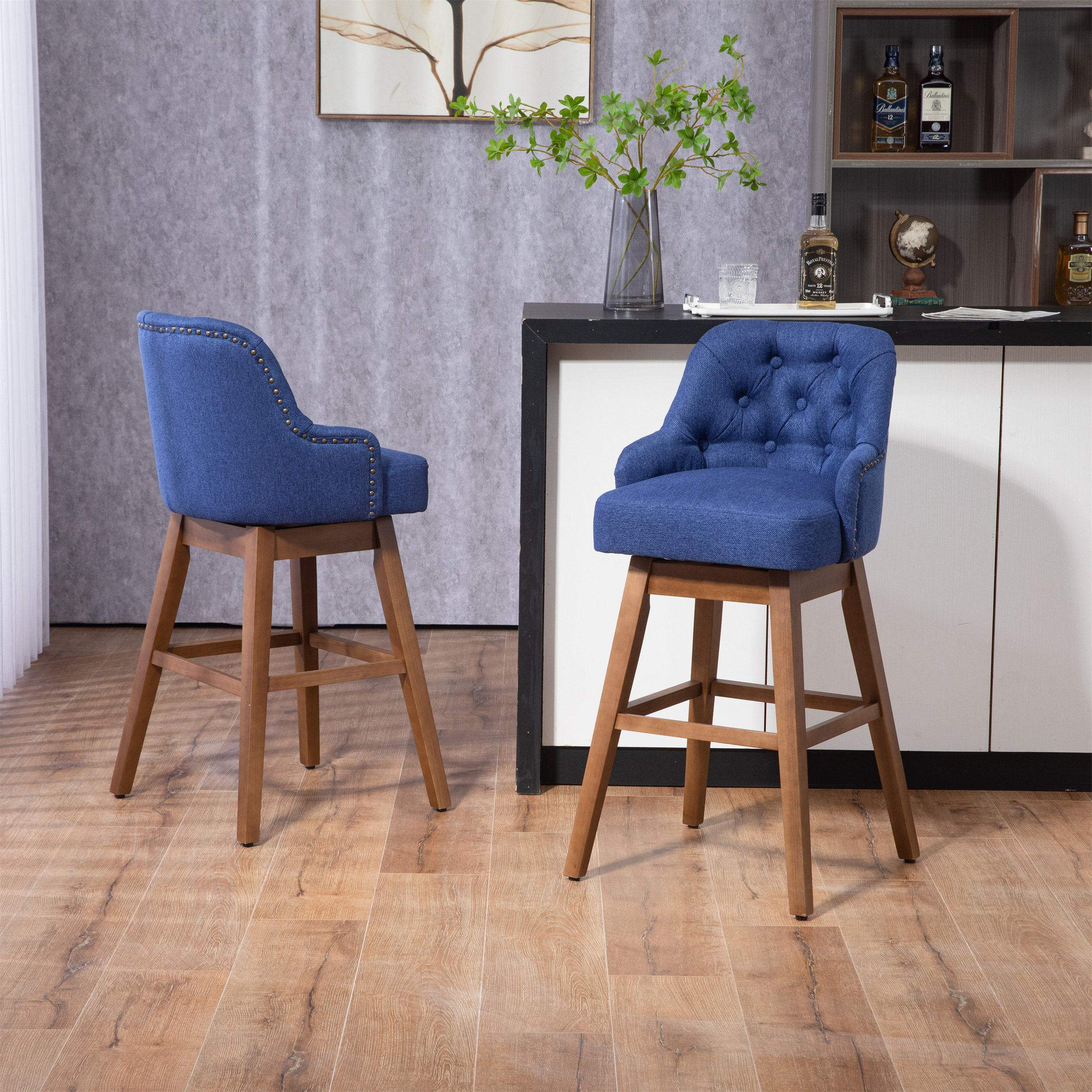 Corrigan Studio® Bar Stools Set of 2 Counter Height Chairs with ...