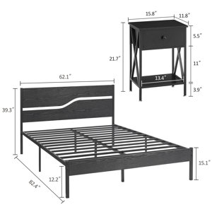 Wade Logan® Iron Platform 3 Piece Bedroom Set & Reviews | Wayfair