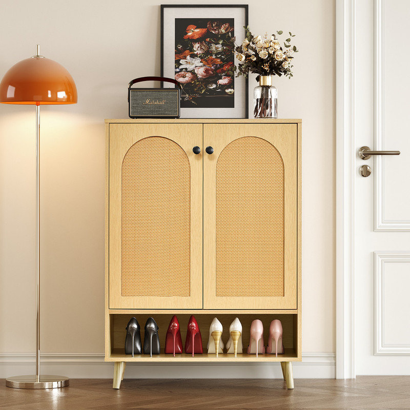 Infinity Shoe Storage Cabinet with Adjustable Plates Natural doors ...