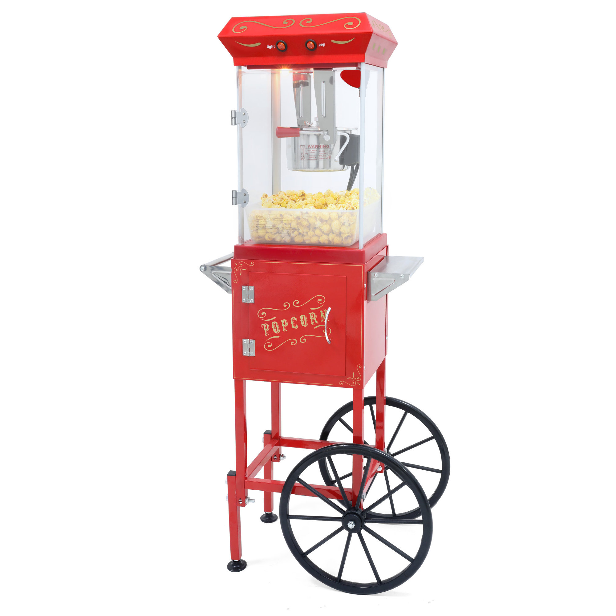 ganeed Vintage 8 Oz. Professional Popcorn Machine with Concession Cart ...