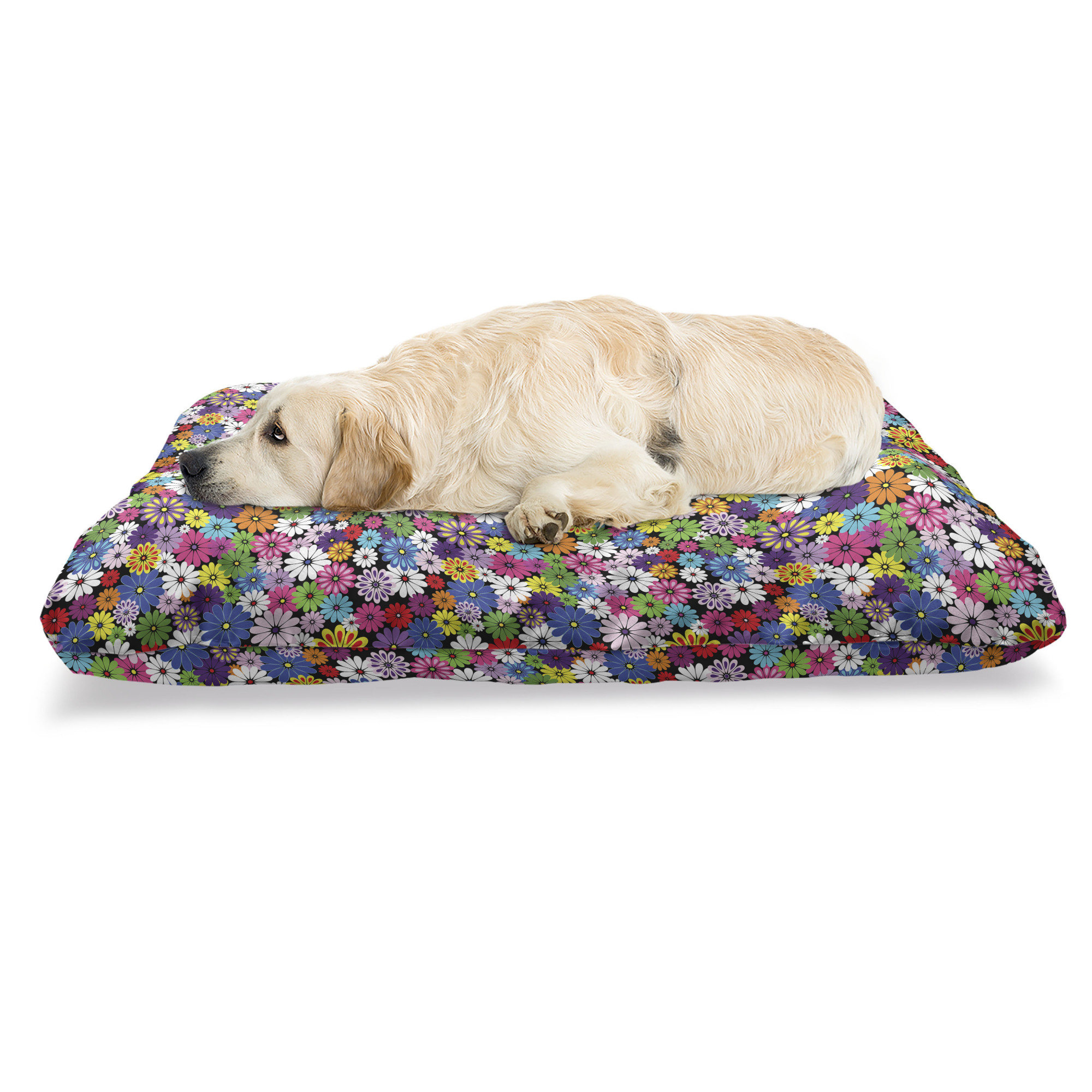 East Urban Home Flower Pet Bed, Floral Vivid Pattern With Colorful ...