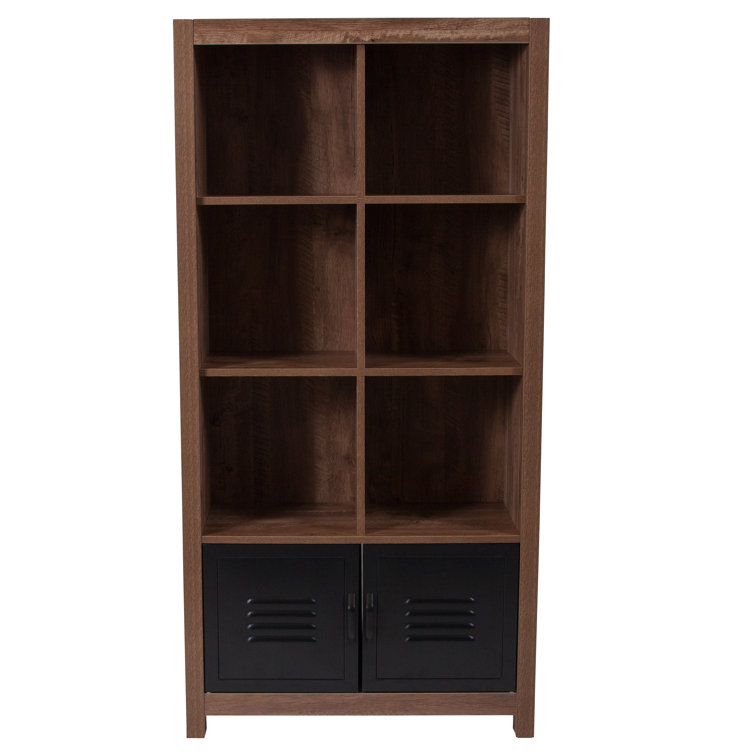 Blue Elephant 6 Cube Storage Organizer Bookcase with Metal Cabinet ...