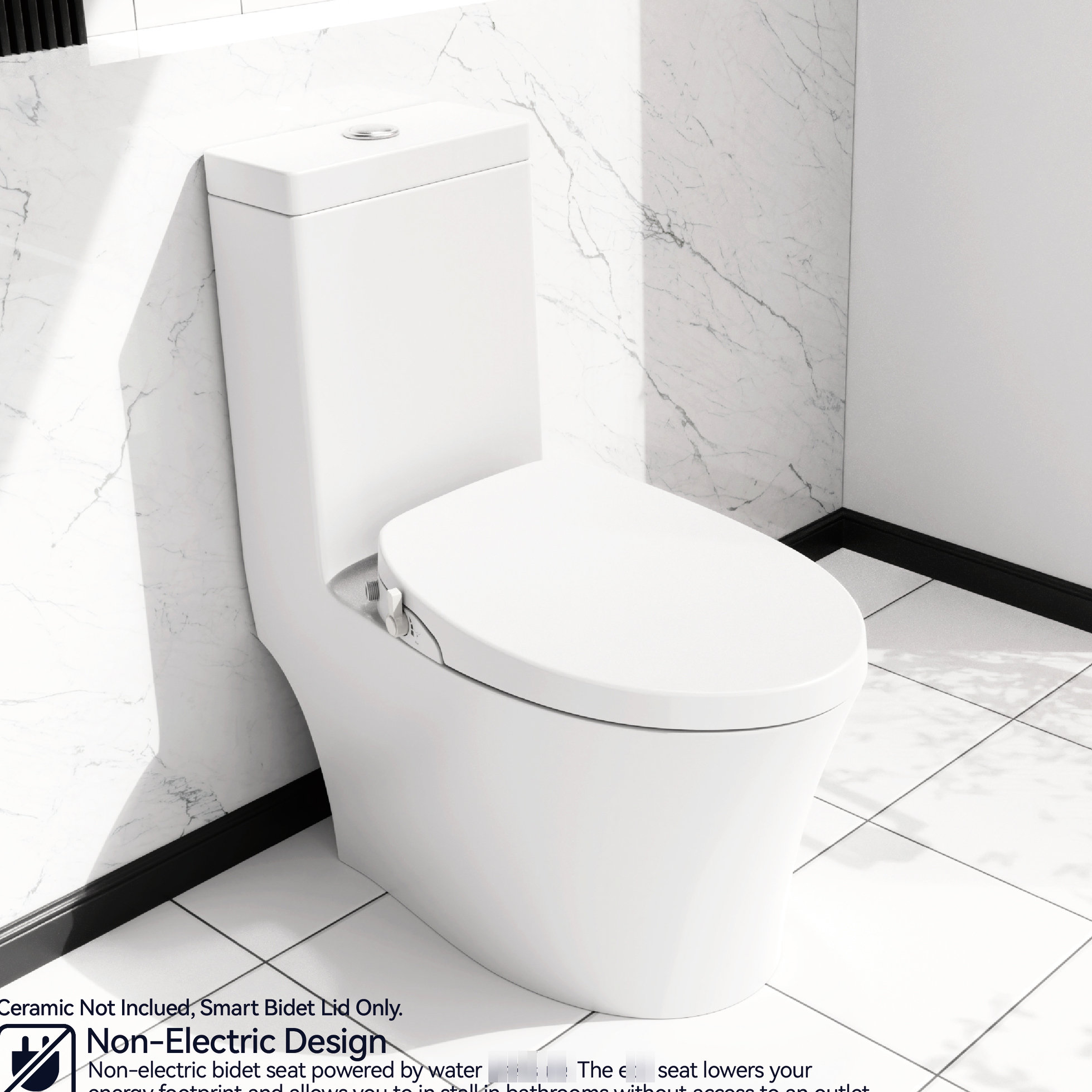 RoseateRustic Bidet Toilet Seat - Constant Temp Wash, - Design Non ...