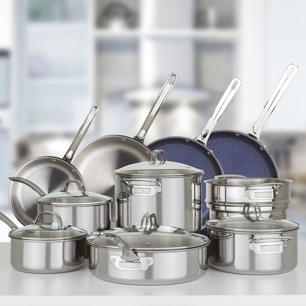 Viking 3-Ply 15 Piece Stainless Steel Cookware Set & Reviews | Birch Lane
