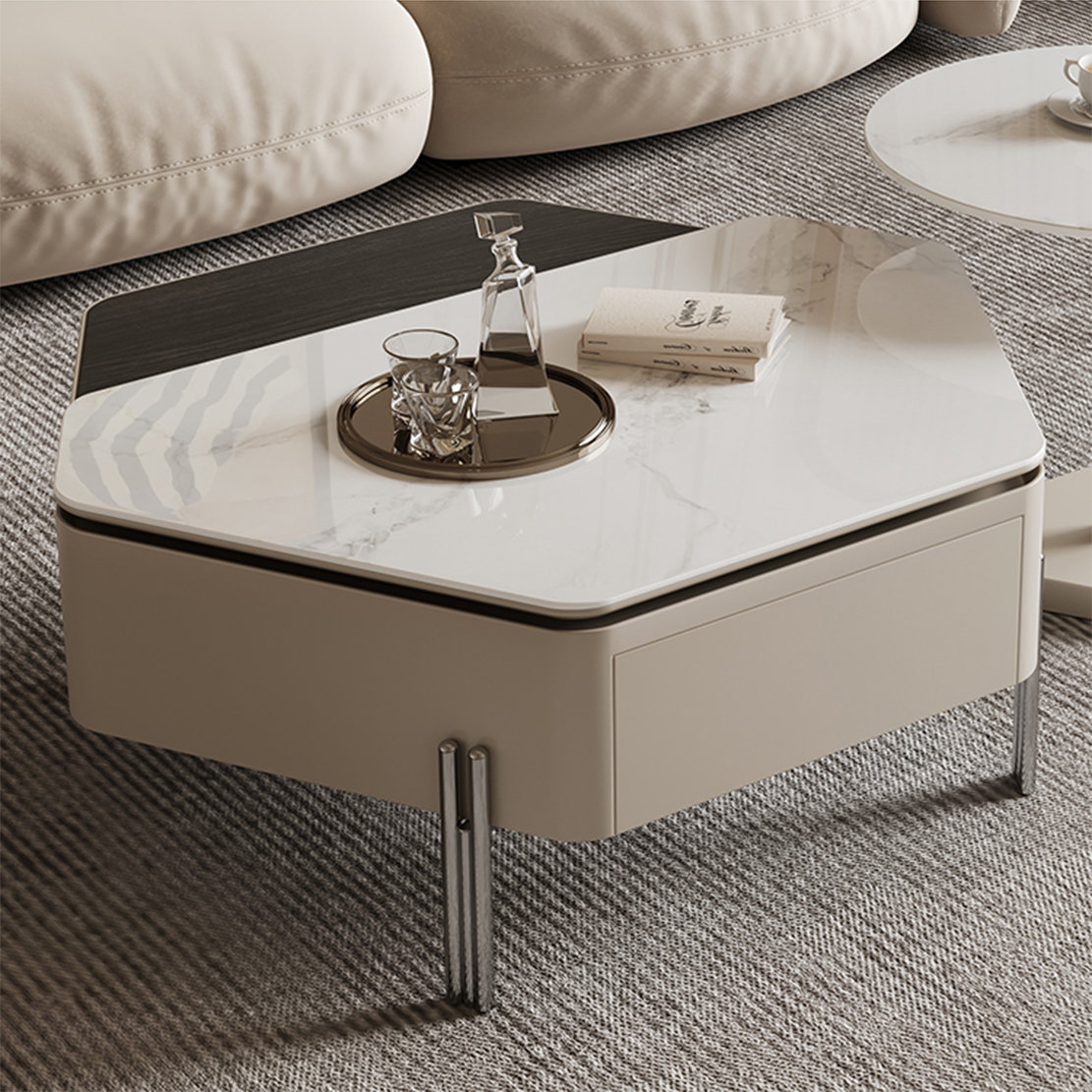 Wildon Home® Modern rock plate coffee table combination | Wayfair