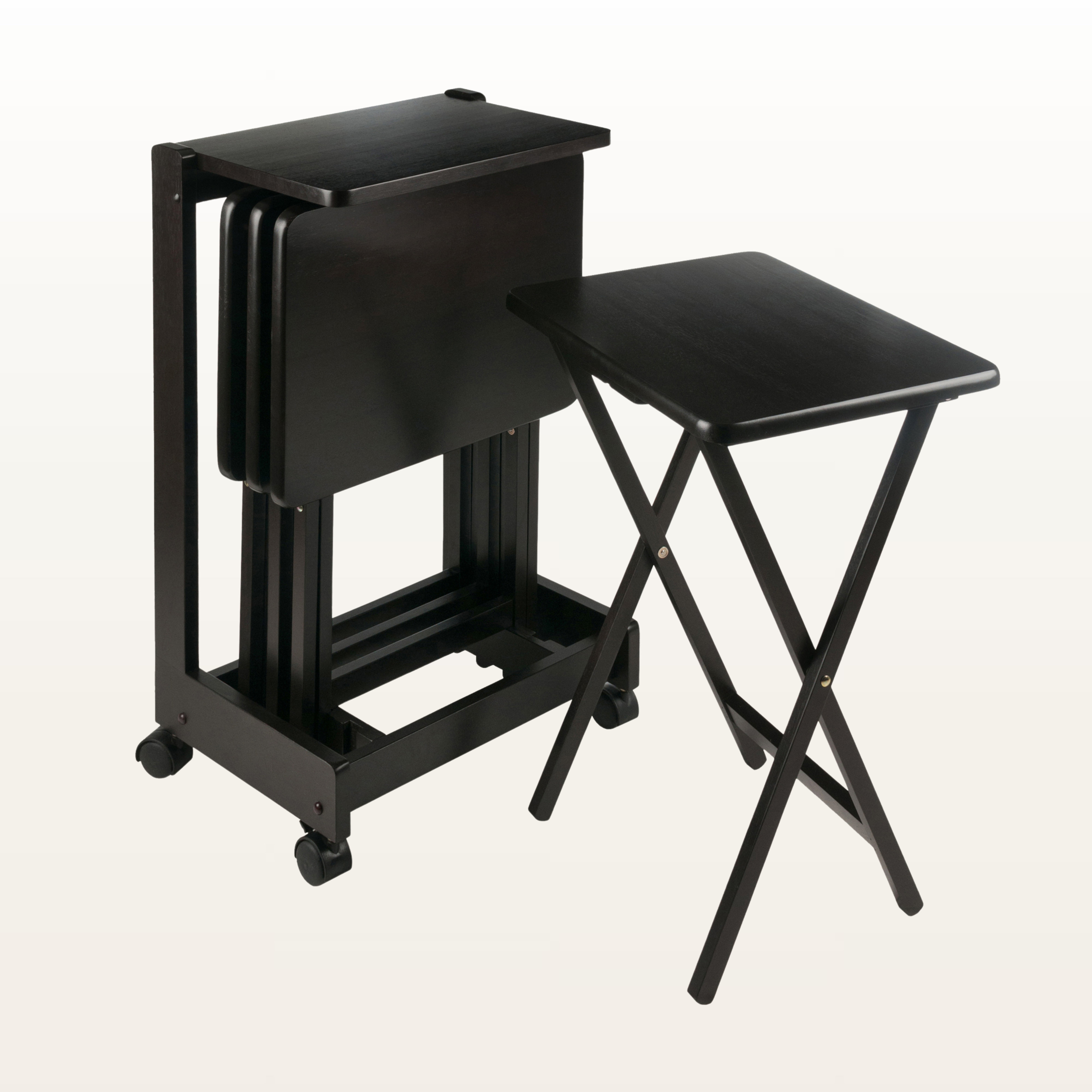 Lark Manor™ Lana Natural Finish 5-Piece Snack Table Set | Wayfair