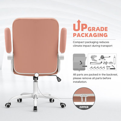 Ebern Designs Faux Leather Cute Office Chair & Reviews | Wayfair