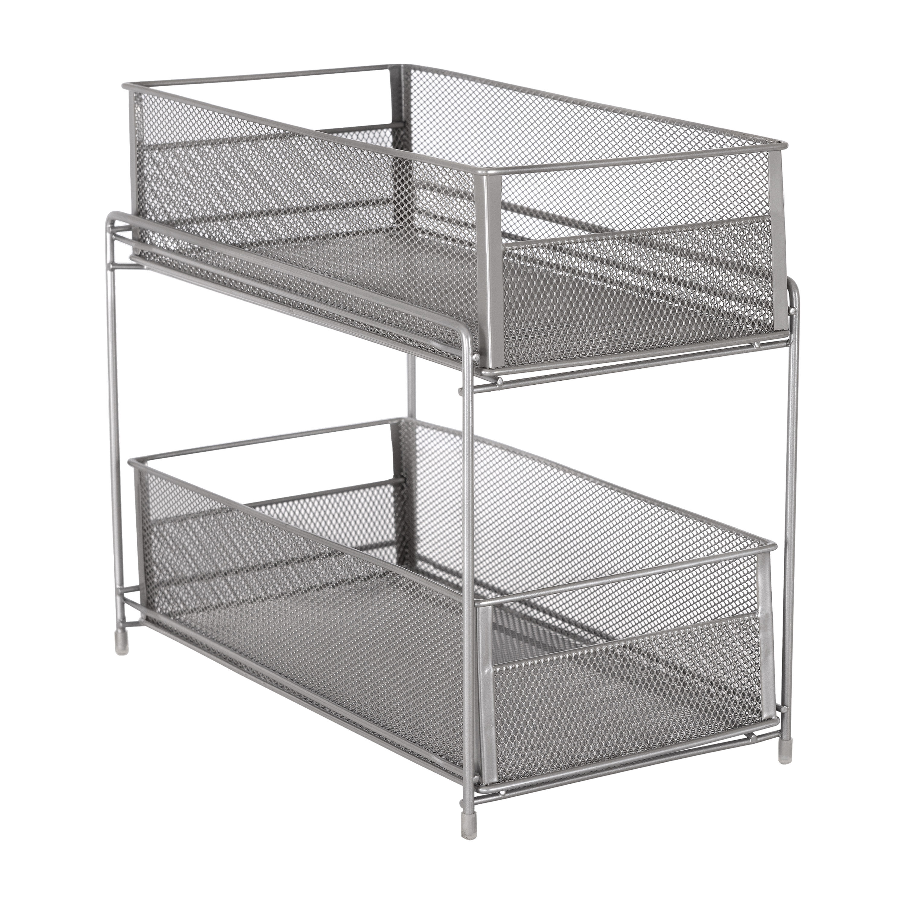 Seville Classics 2-Tier Metal Mesh Pull Out Sliding Under-Sink Cabinet ...