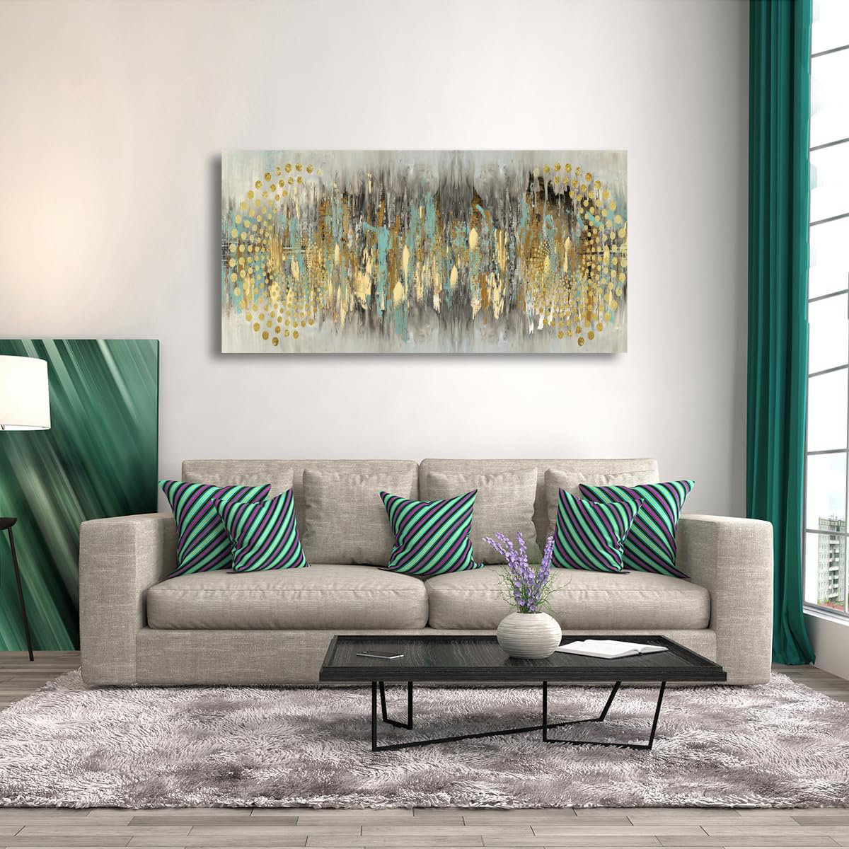 Ivy Bronx 20"x 40" Abstract Painting Canvas Wall Art,Imaginative Wall ...
