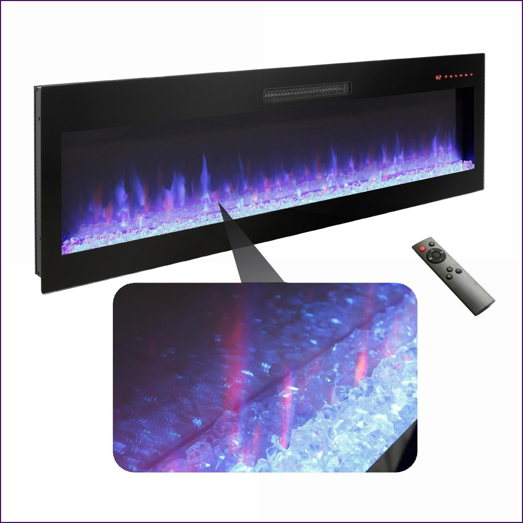 Symple Stuff Electric Fireplaces, 60 Inch Recessed & Wall Mounted ...