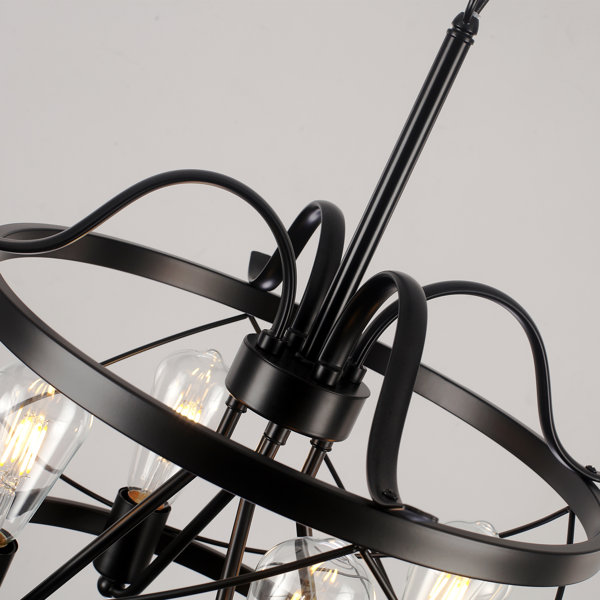 Winston Porter Walesca Black Lantern Pendant Light, 4 Lights Farmhouse ...