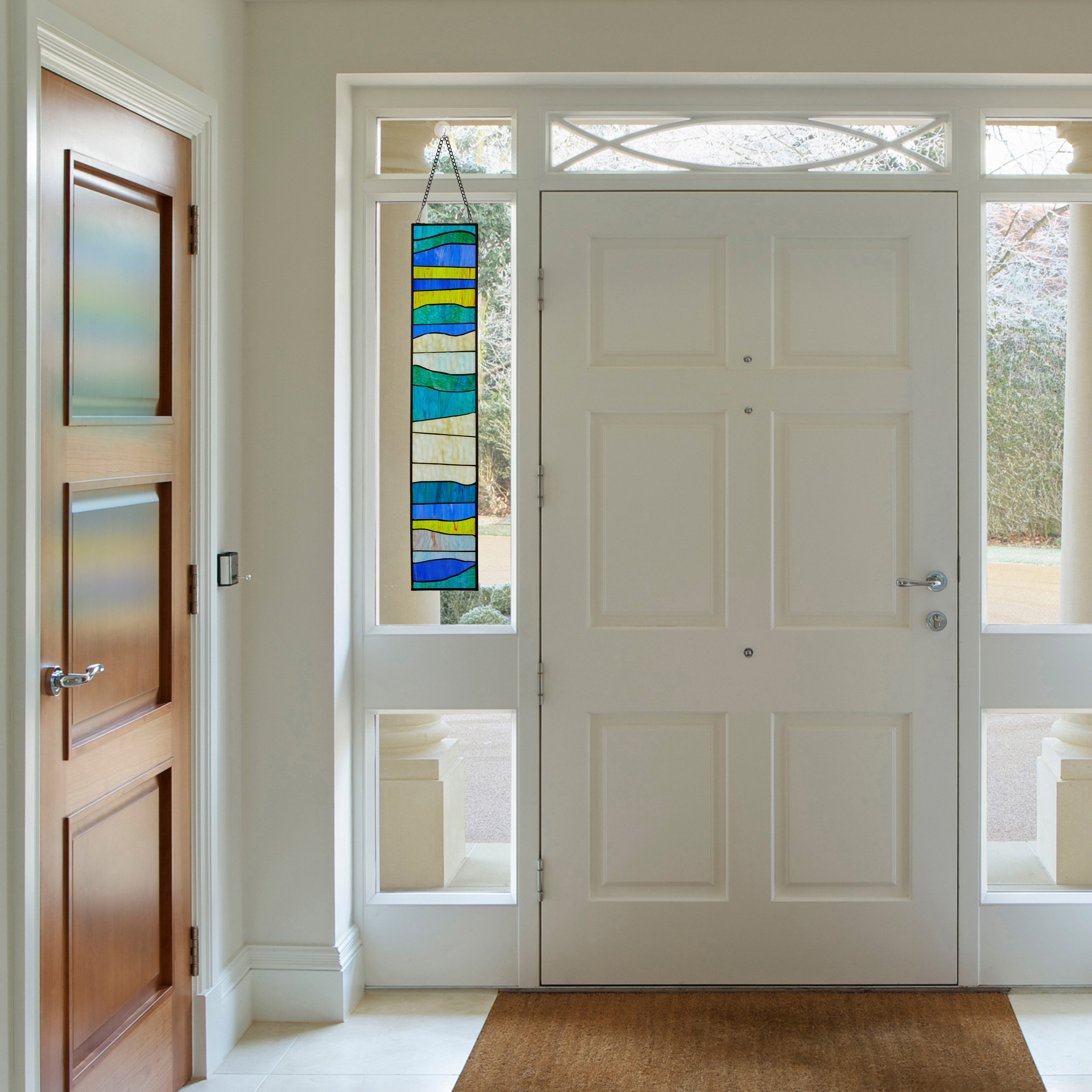 Wrought Studio™ 36"H Oversized Geometric Stained Glass Window Panel ...