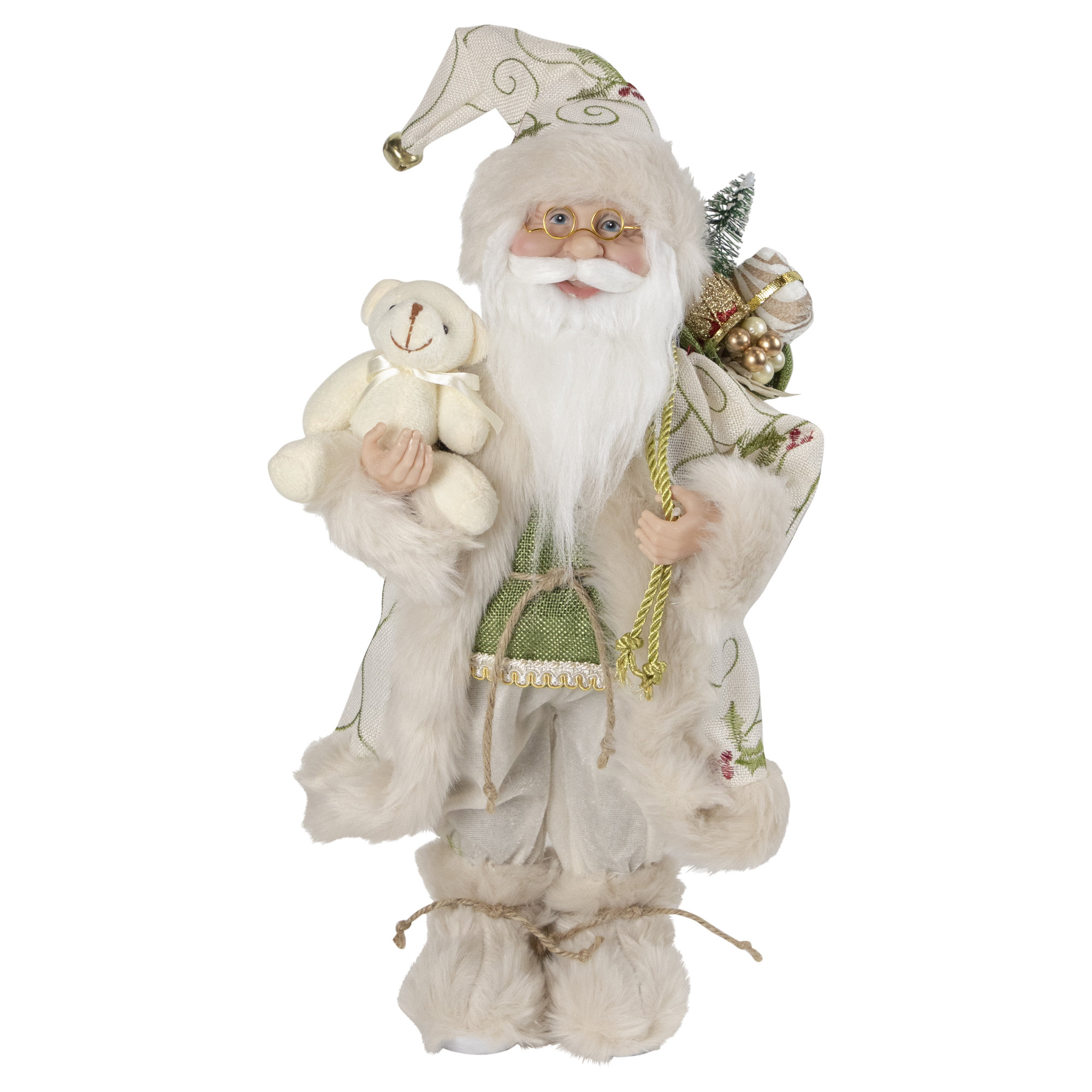 Northlight Seasonal Green and White Graceful Standing Santa Claus ...