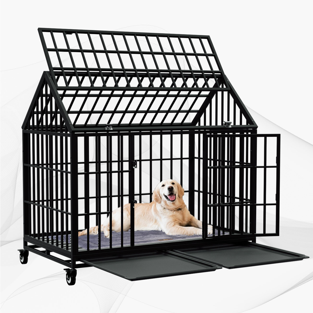 Archie & Oscar™ 48 Inch Heavy Duty Dog Crate Large Dog Cage Strong ...