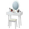 Corrigan Studio® Brassfield Vanity Set with Stool and Mirror & Reviews ...
