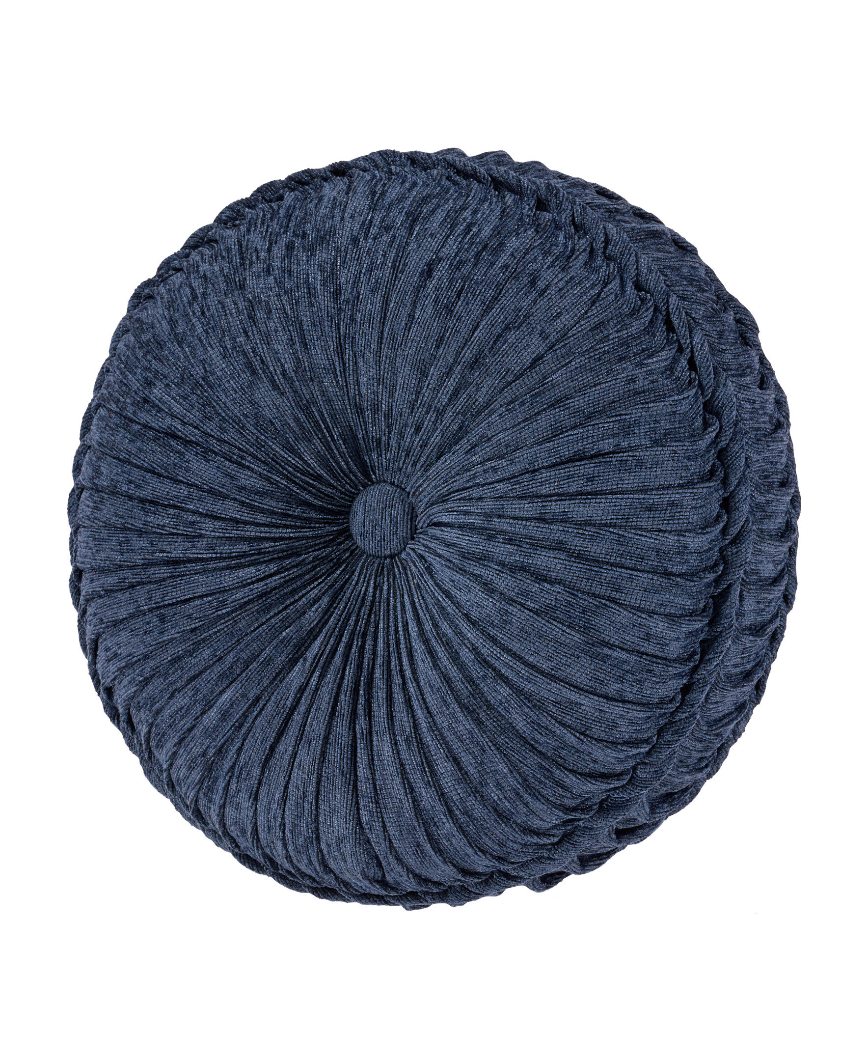 J. Queen New York Wallace Blue Weston Tufted Round Decorative Throw ...