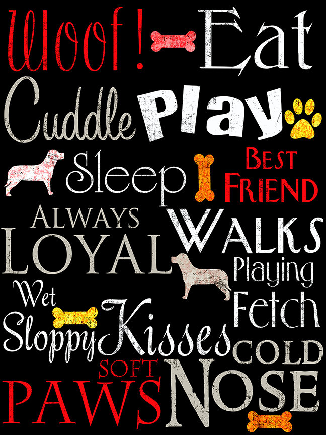 Winston Porter Best Friend Dog Words - Wrapped Canvas Graphic Art Print ...
