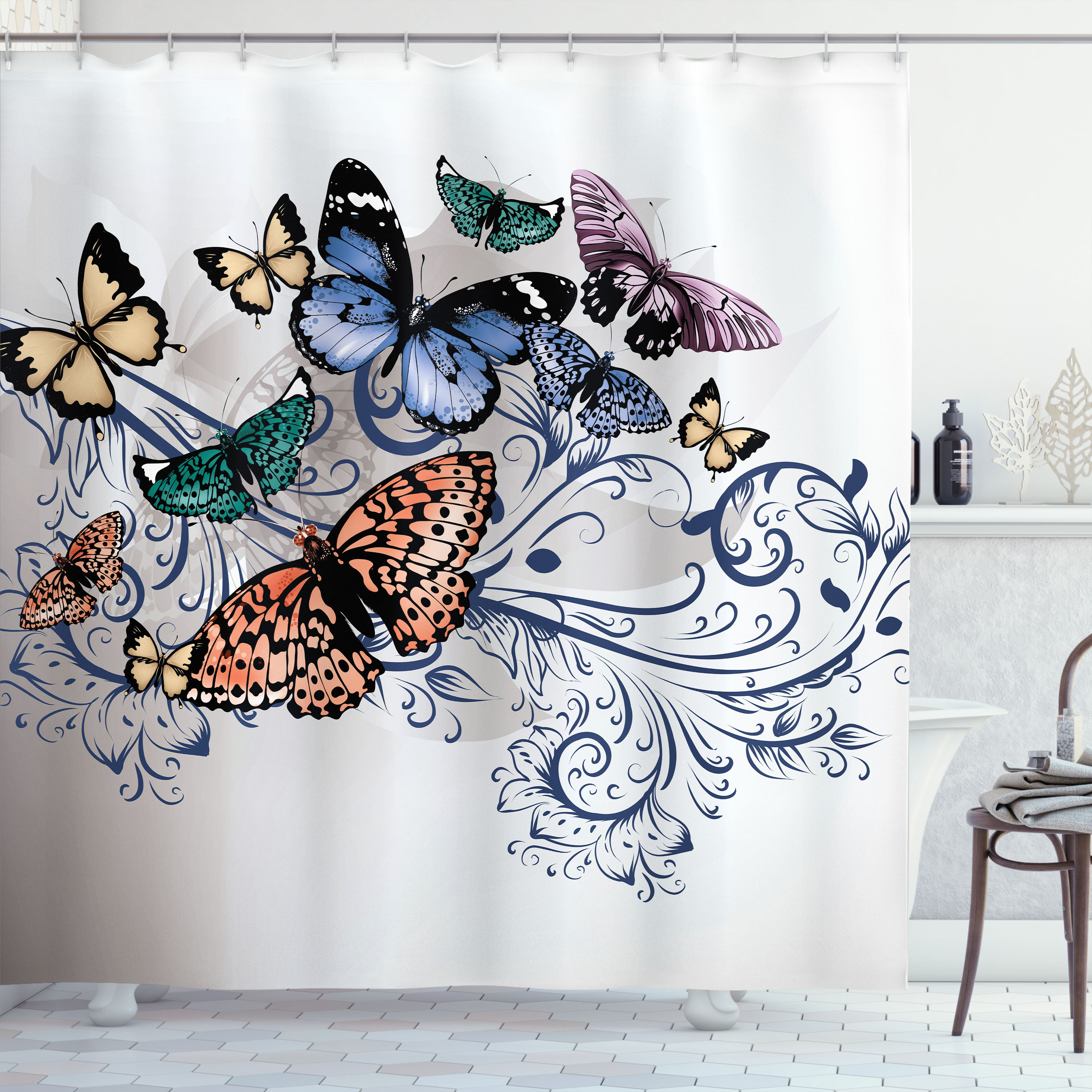 East Urban Home Donicia Floral Shower Curtain | Wayfair