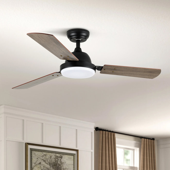 Wrought Studio Dilbert 44-inch Ceiling Fan with LED Light and Remote ...