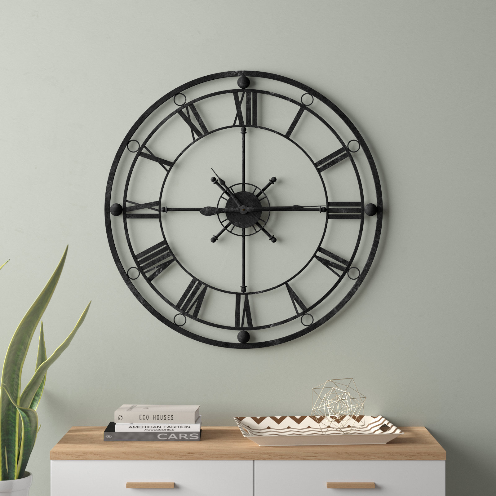 Laurel Foundry Modern Farmhouse Oversized Michell 39.4" Wall Clock ...