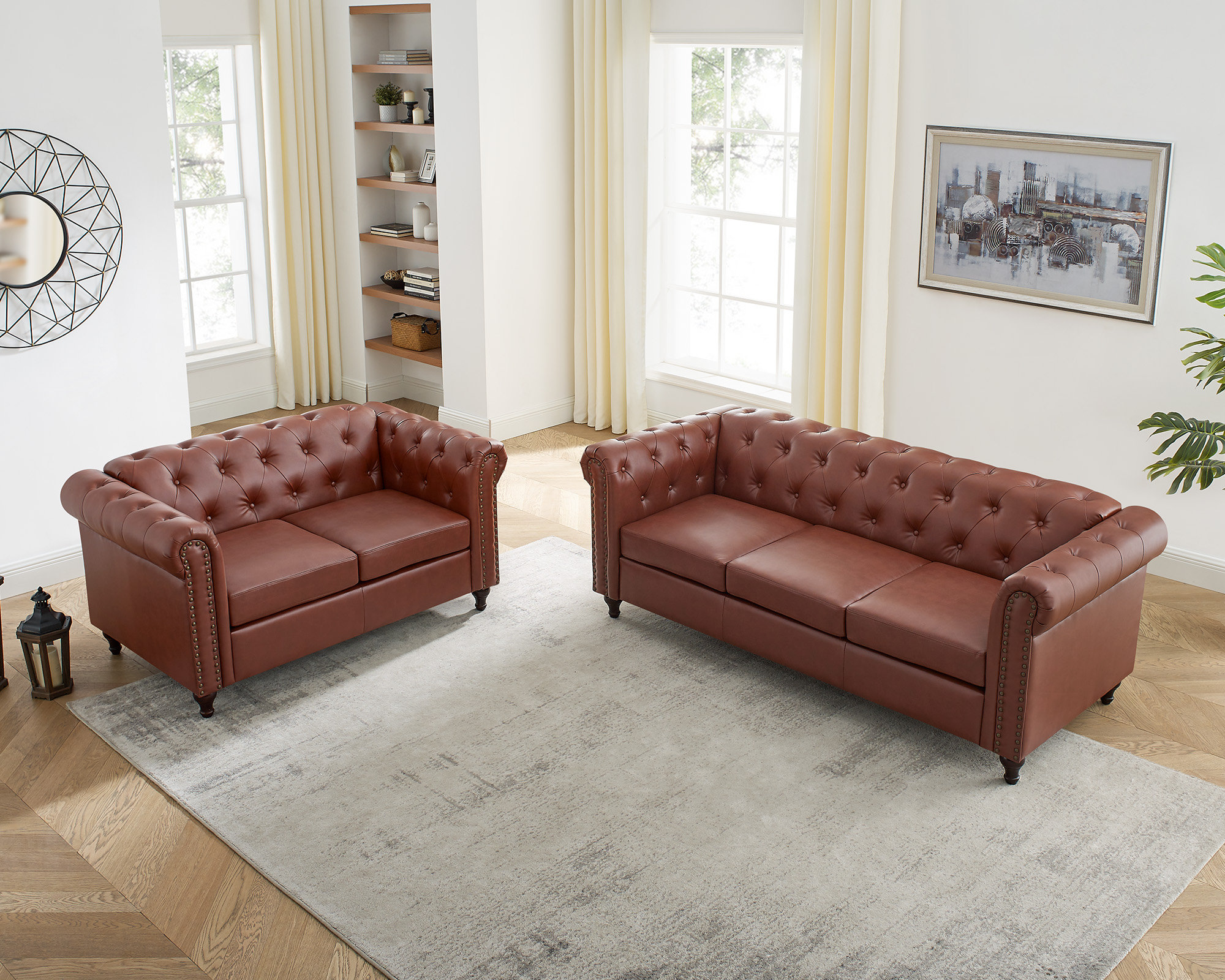 Alcott Hill® Ceion 2 - Piece Faux Leather Living Room Set | Wayfair