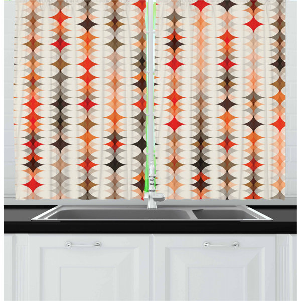 East Urban Home Geometric Kitchen Curtain | Wayfair