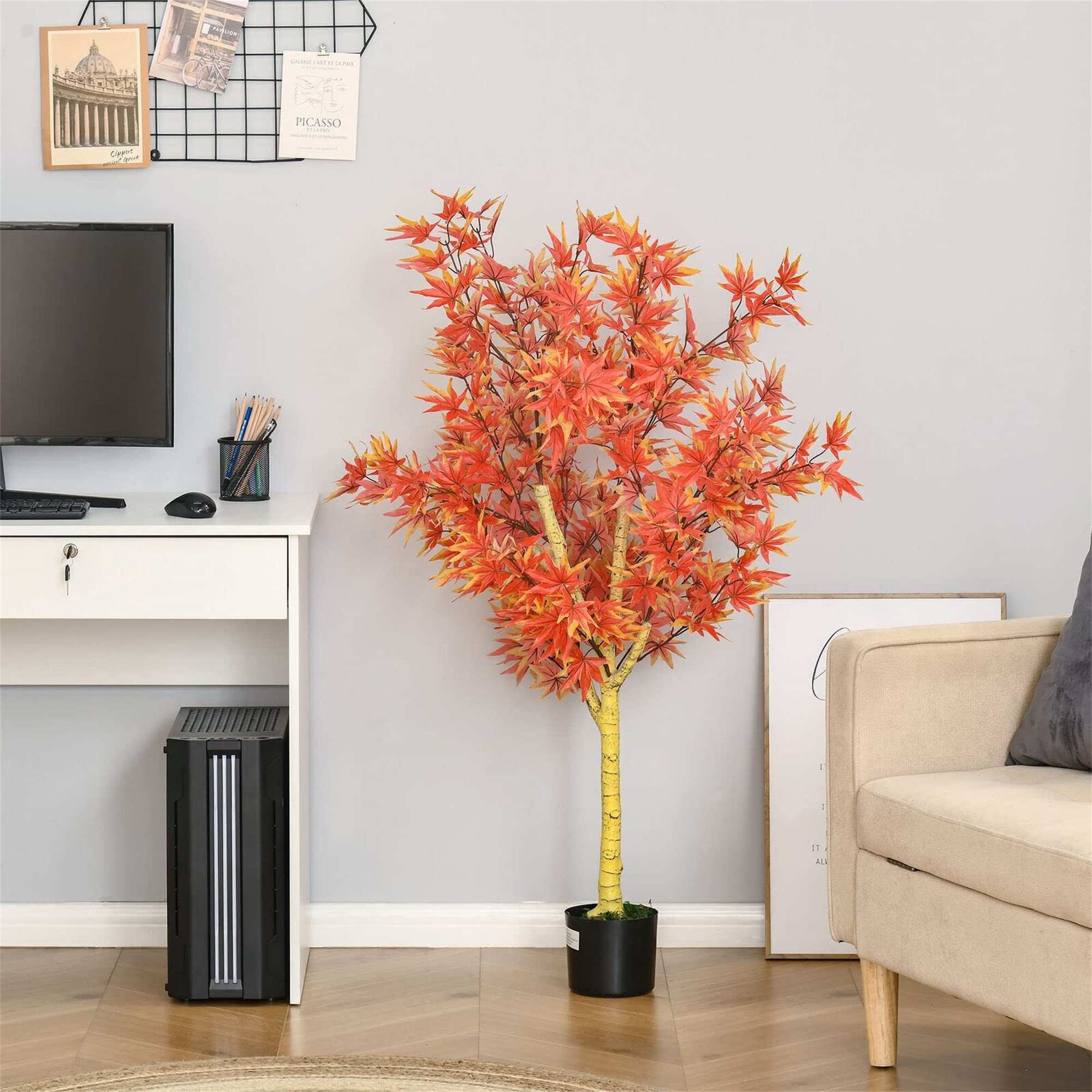 The Seasonal Aisle 135Cm Artificial Maple Tree in Pot Set & Reviews ...