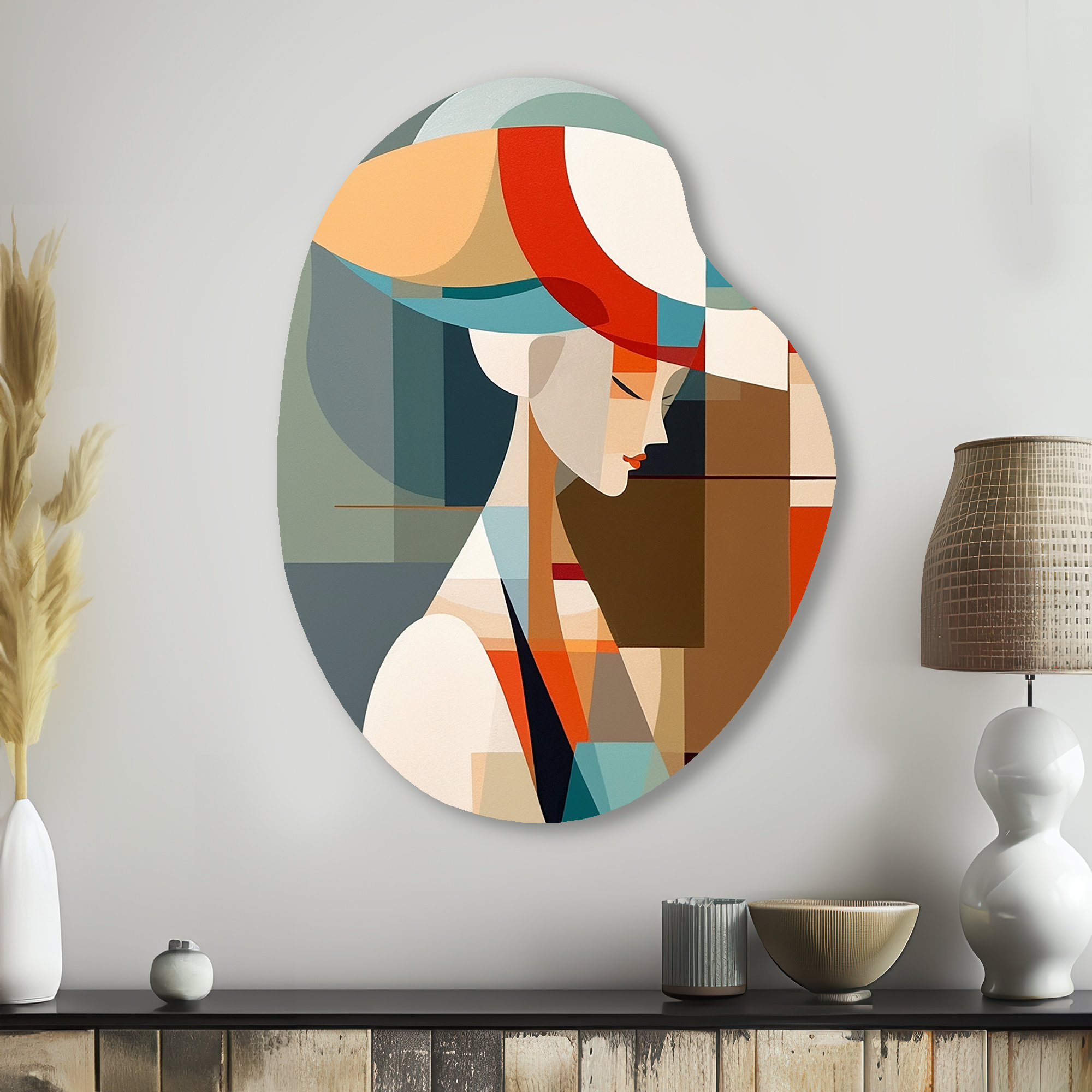 Design Art Female Art Deco Portrait IV - Irregular Shape Woman Pop Art ...
