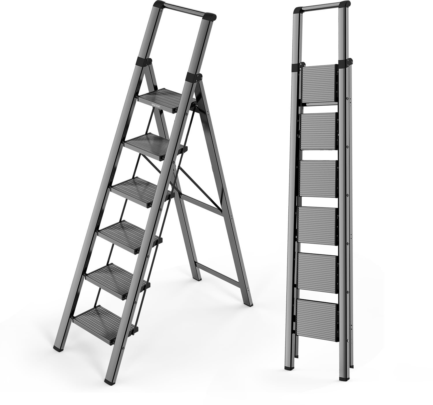 WFX Utility™ 6-Step Lightweight Folding Ladder With Handrail, 300Lbs ...