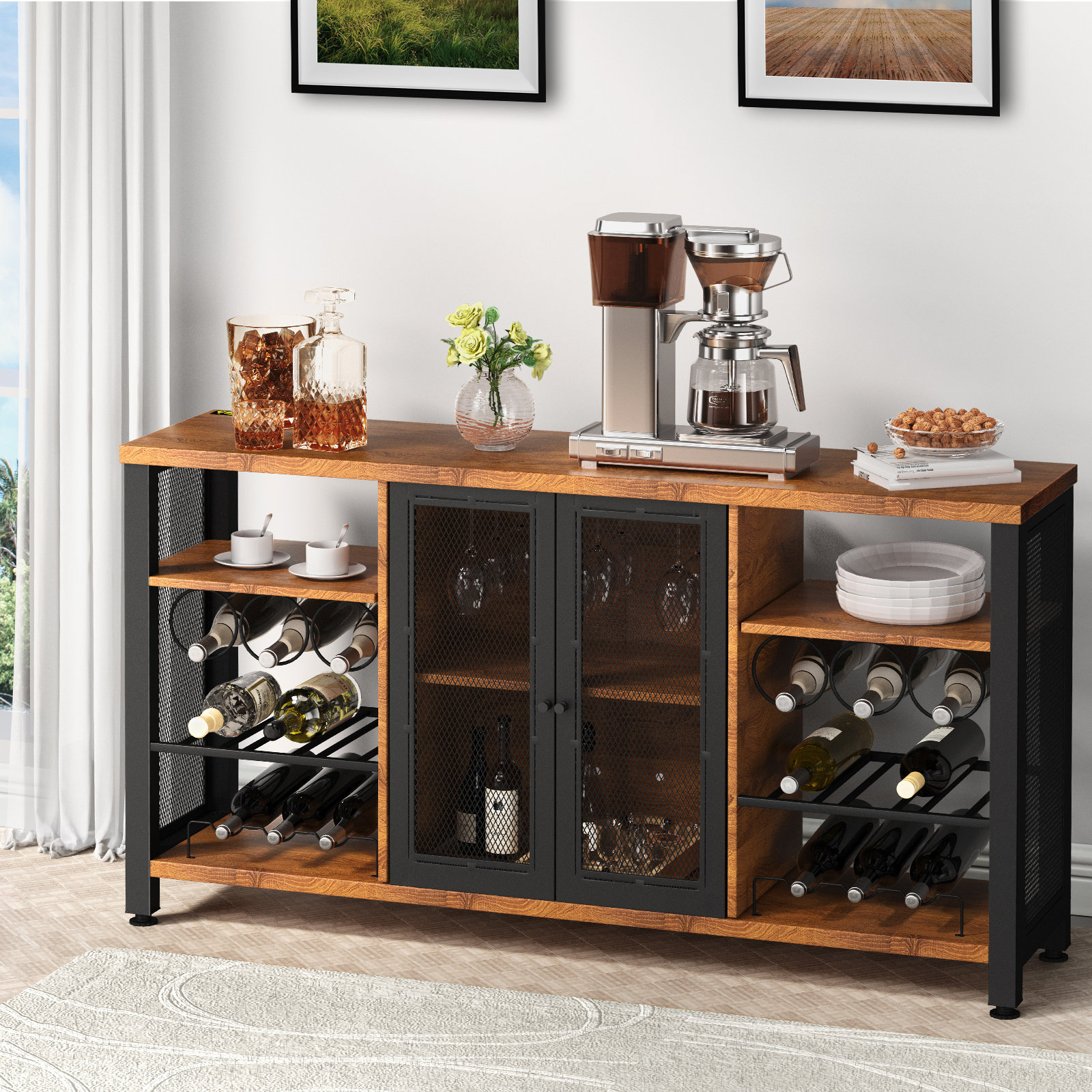 17 Stories Dasmon 24 Bottle Cabinet/Enclosed Storage Wine Bottle ...