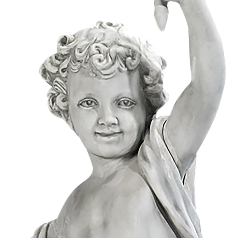 Design Toscano Lighting the Heavens Grande Left Arm Raised Cherub ...