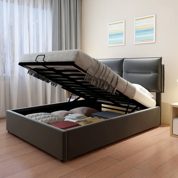 Latitude Run® Upholstered Bed Frame With Lift Up Storage, Soft Velvet ...