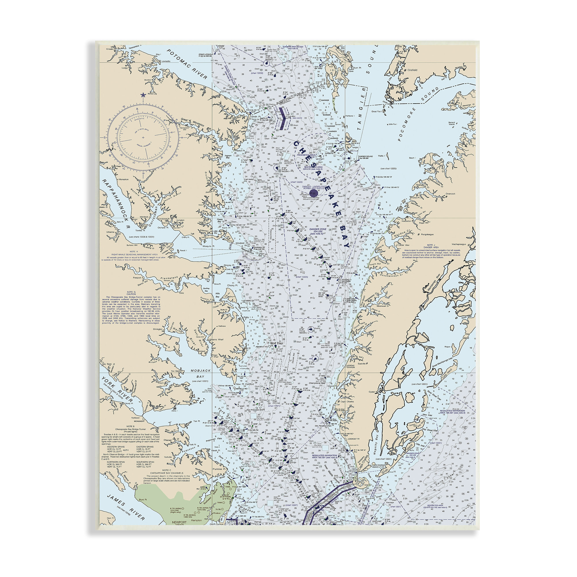 Stupell Industries Chesapeake Bay Water Flow Map Coastal Cartography by ...