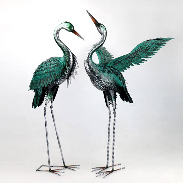 Arlmont & Co. Bird Animals Metal Garden Statue | Wayfair