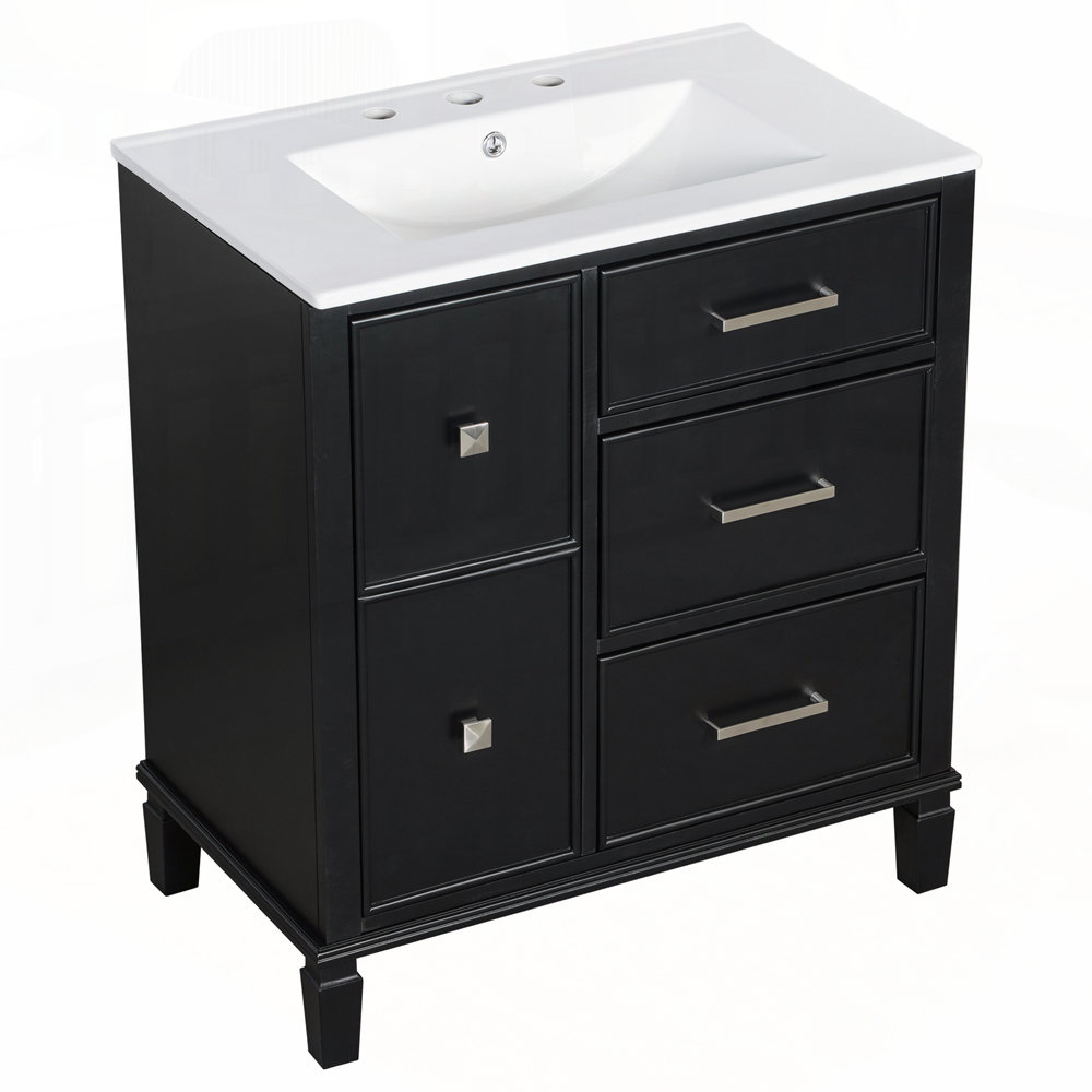 Charlton Home® Sophisticated Bathroom Vanity with Innovative Drawer and ...