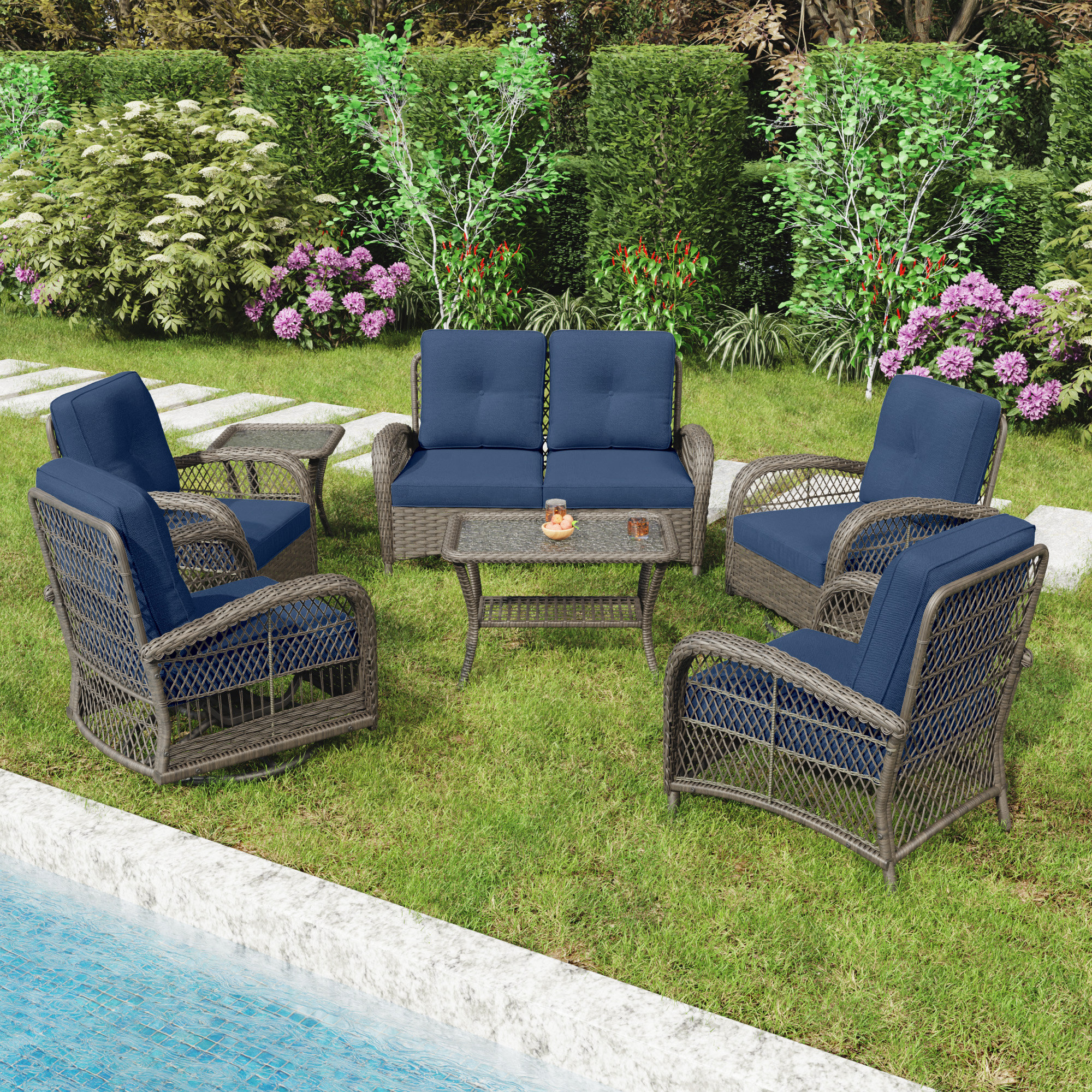 Red Barrel Studio® Tiefort 6 - Person Outdoor Seating Group with ...