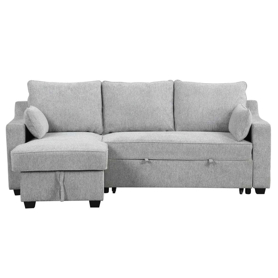 Latitude Run® 90" Pull Out Sleeper Sofa L-Shaped Couch Convertible Sofa ...