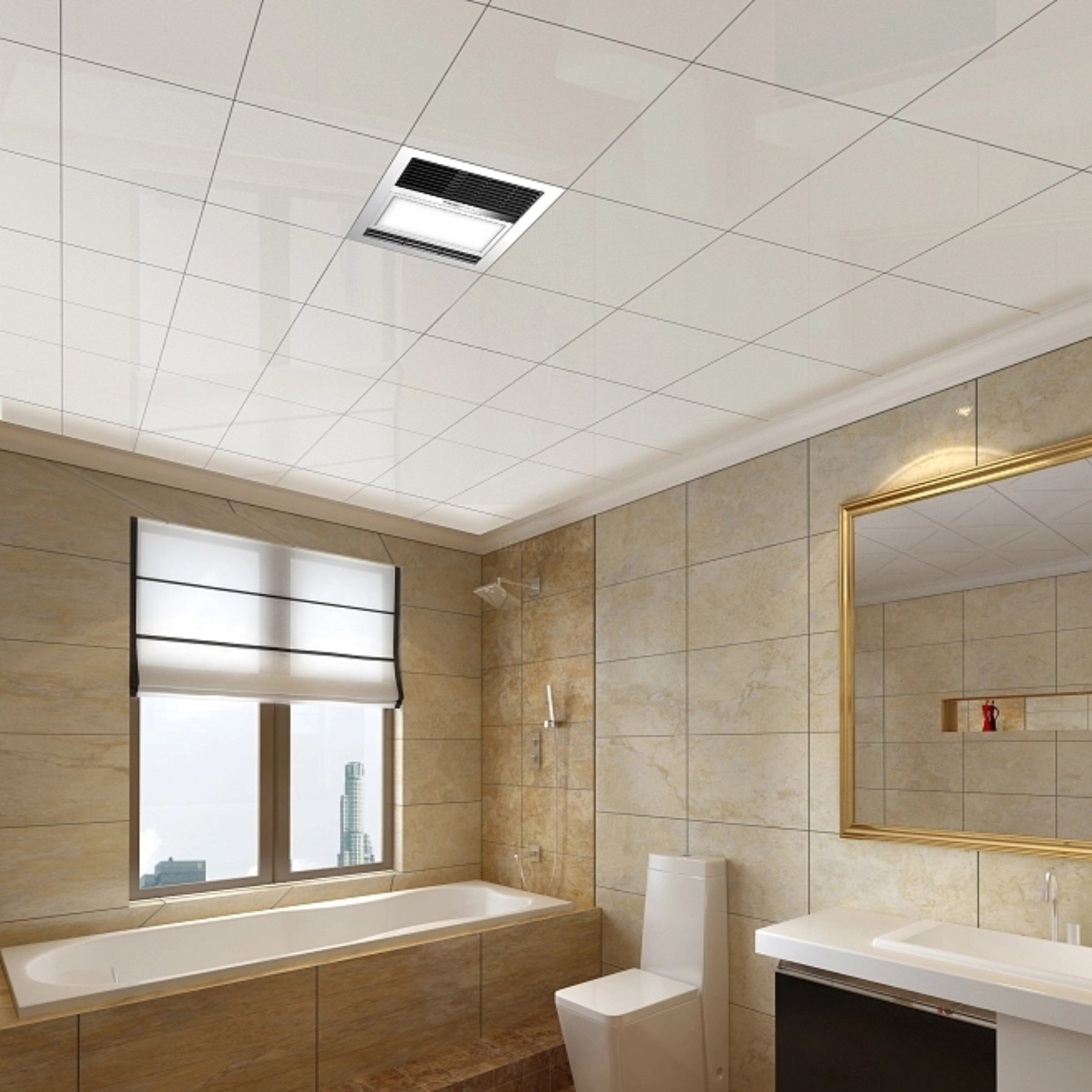 Gaahing 48In X 24In White Ceiling Panel,Waterproof And Fireproof Pvc ...