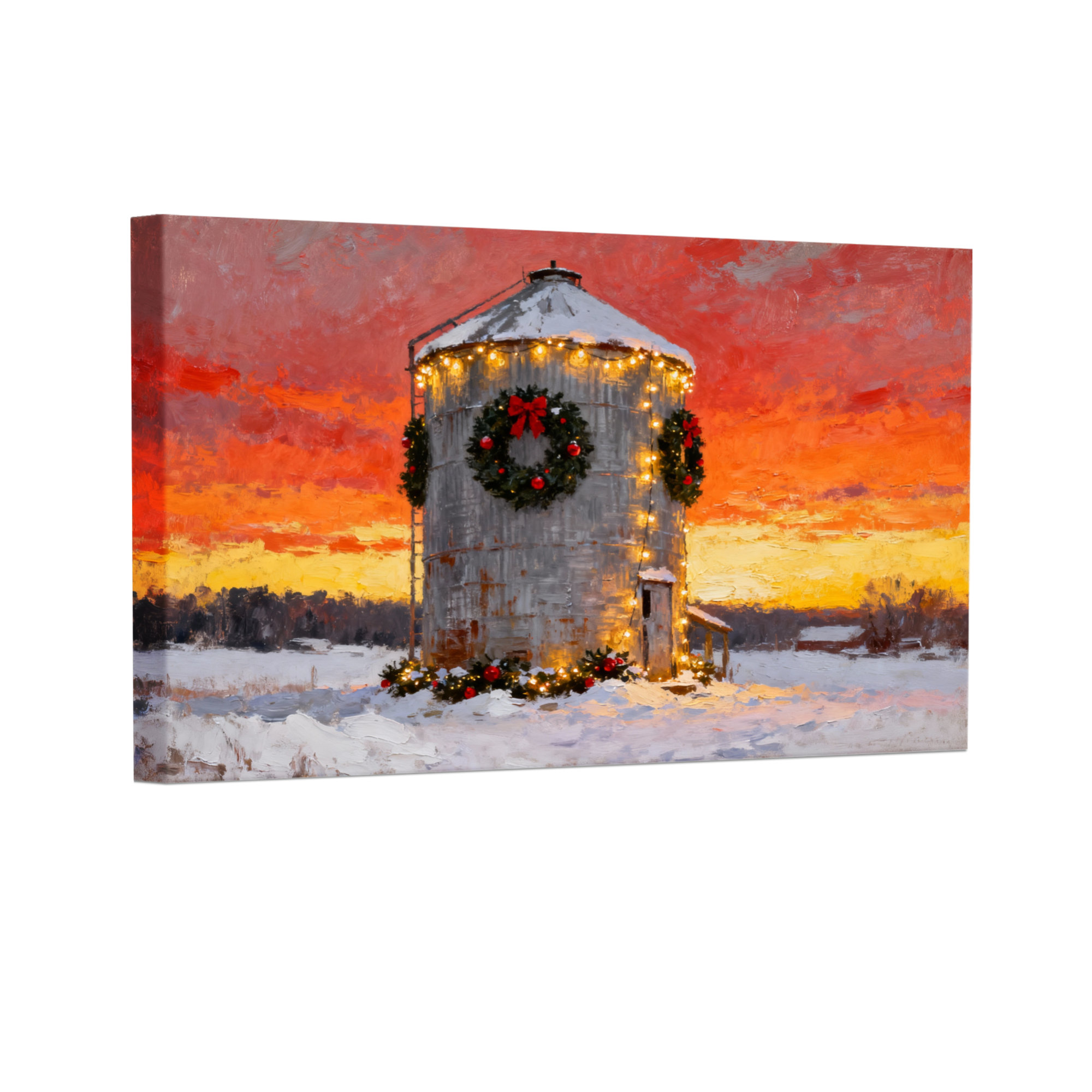 Ophelia & Co. Christmas Christmas Silo With Wreaths And Lights Set of 3 ...