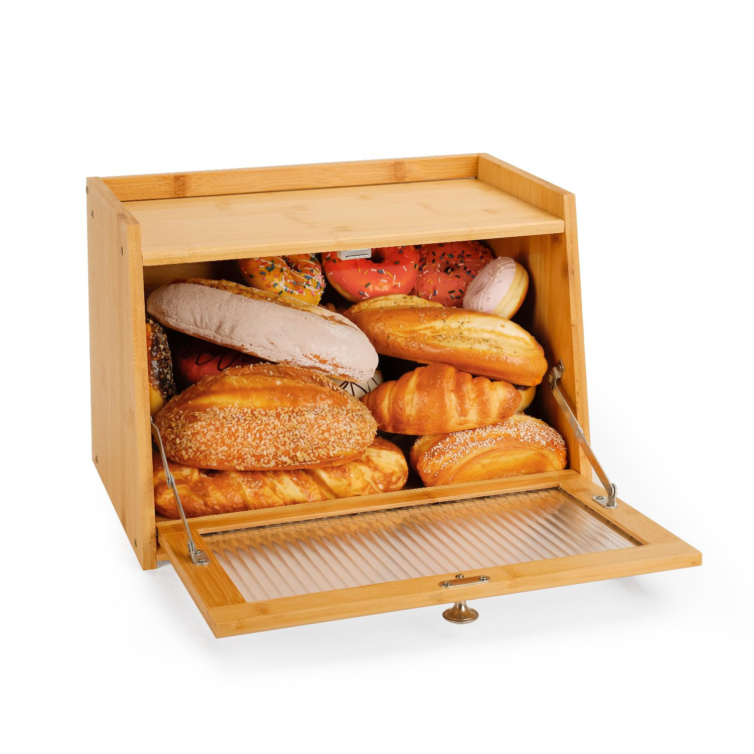 Loon Peak® Large Bread Storage Container For Homemade Bread, Wooden ...