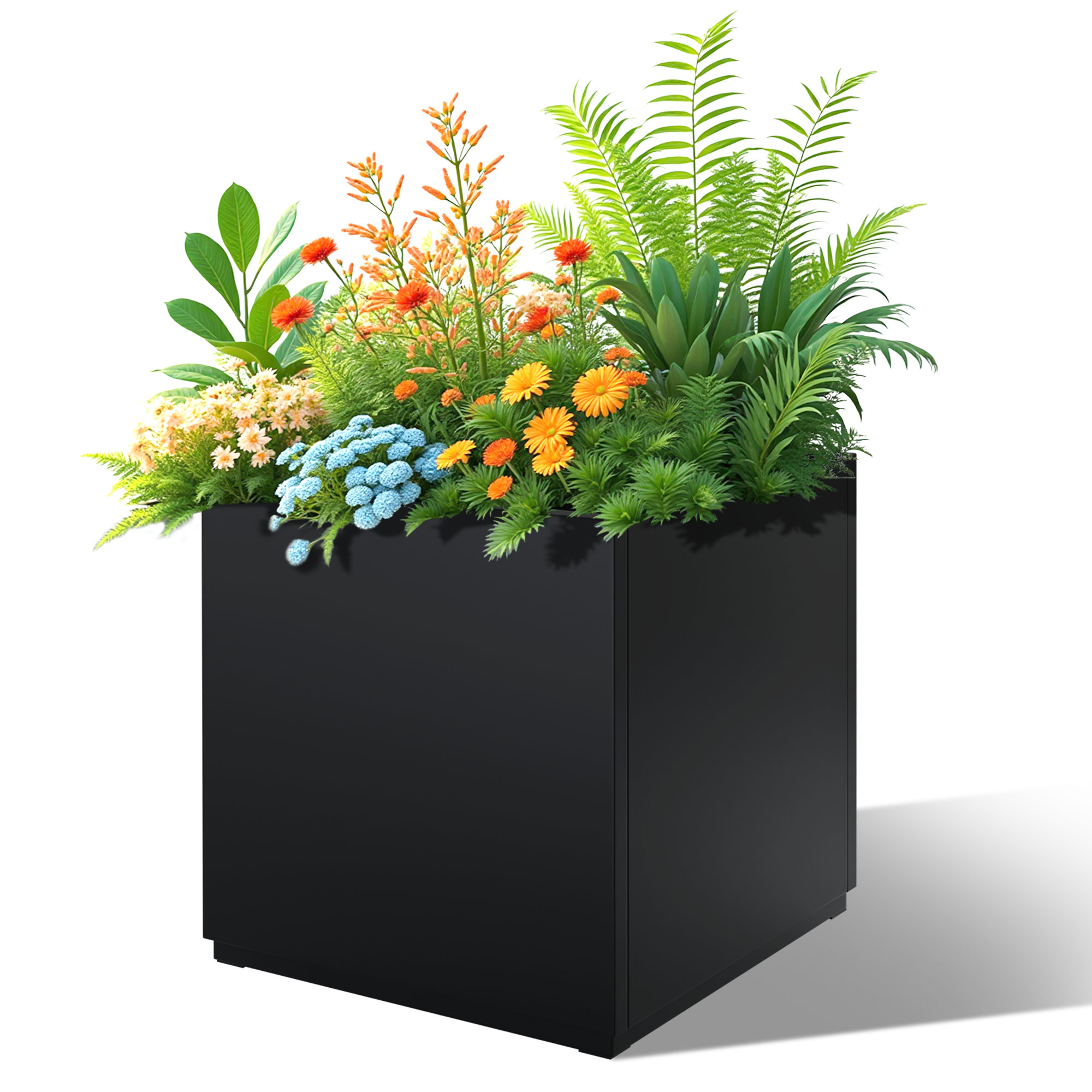 Ebern Designs Large Square Planters – Indoor and Outdoor Metal Planter ...