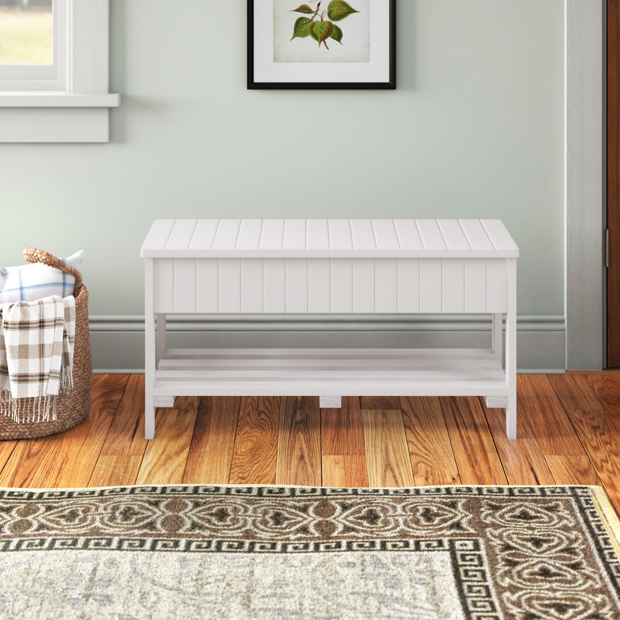 Winston Porter Carlia Wood Storage Bench & Reviews | Wayfair