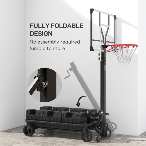Soozier Portable Basketball Hoop, Fully Foldable Basketball Goal ...