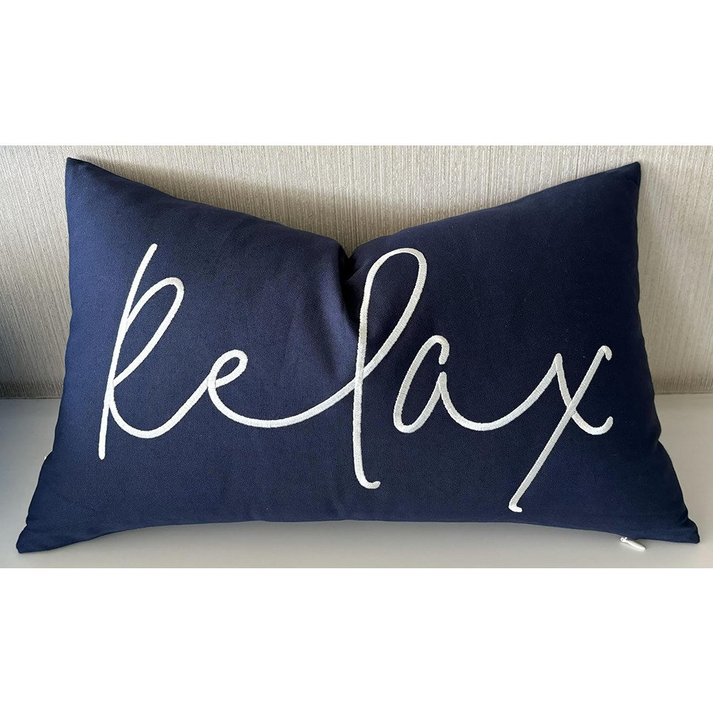 MAXAYA 12X20 Relax Lumbar Pillow Cover - Embroidered Statemen... | Wayfair