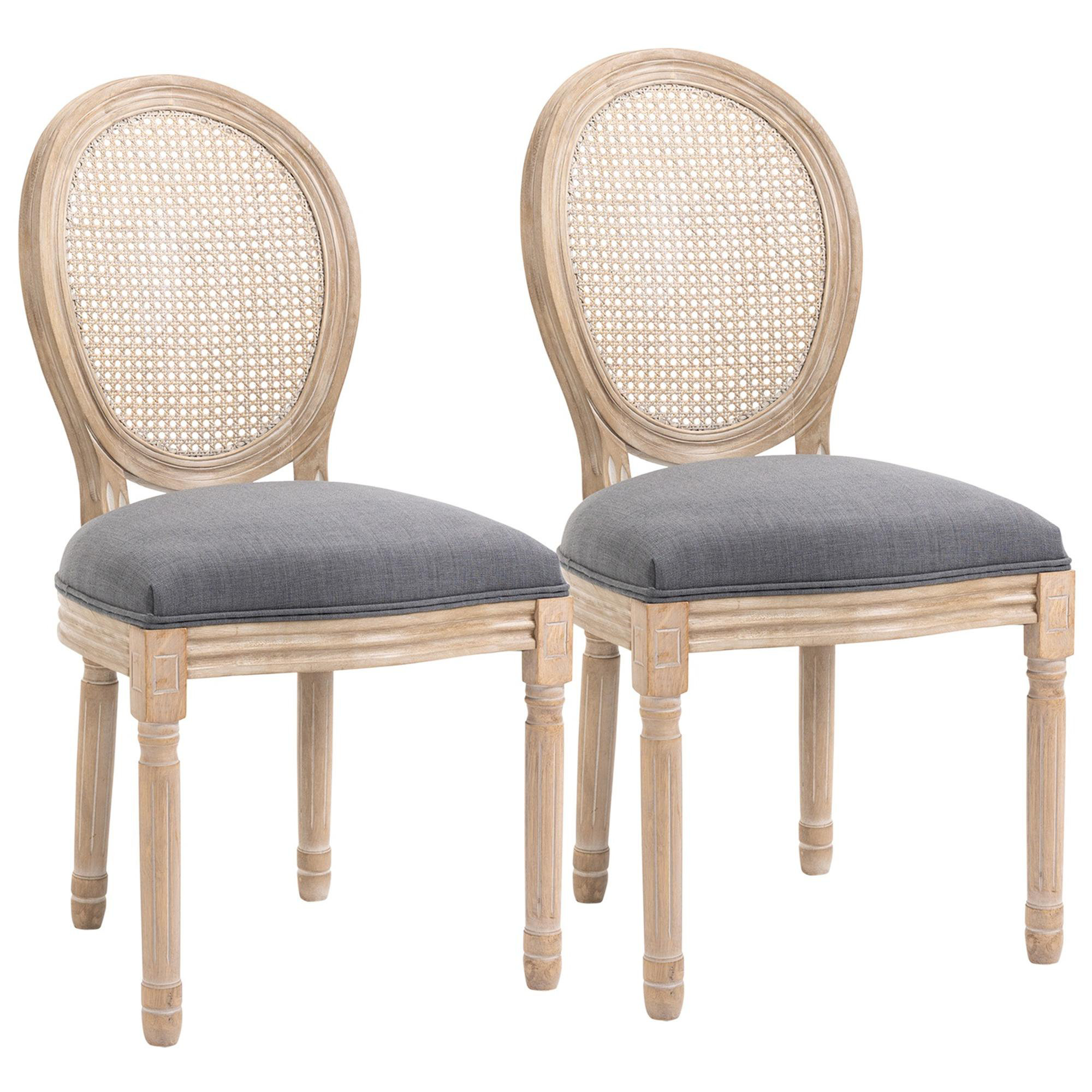 One Allium Way® HOMCOM French-Style Upholstered Dining Chair Set ...