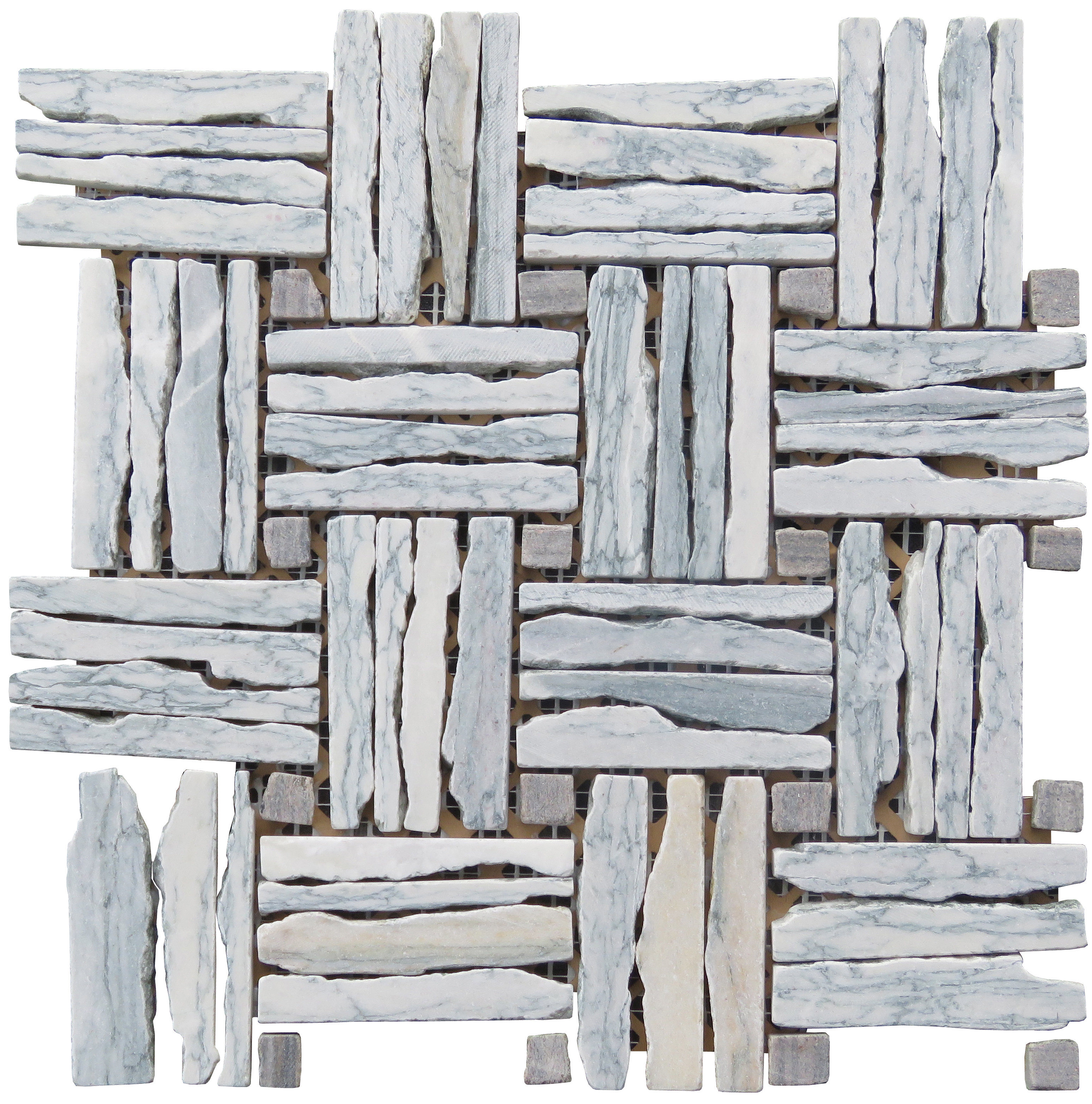 Intrend Tile Landscape Wonder 1" x 4" Granite Basketweave Mosaic Wall ...